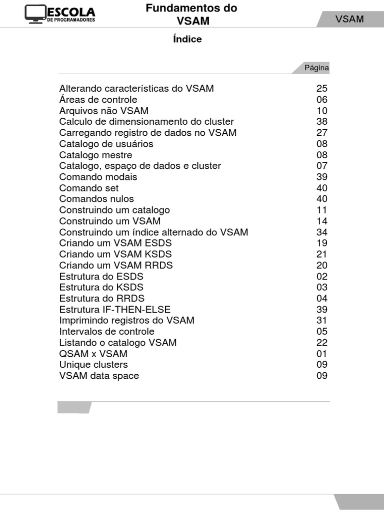 Estrutura e Tipos de Arquivos VSAM | PDF | Sistema operacional | Dados