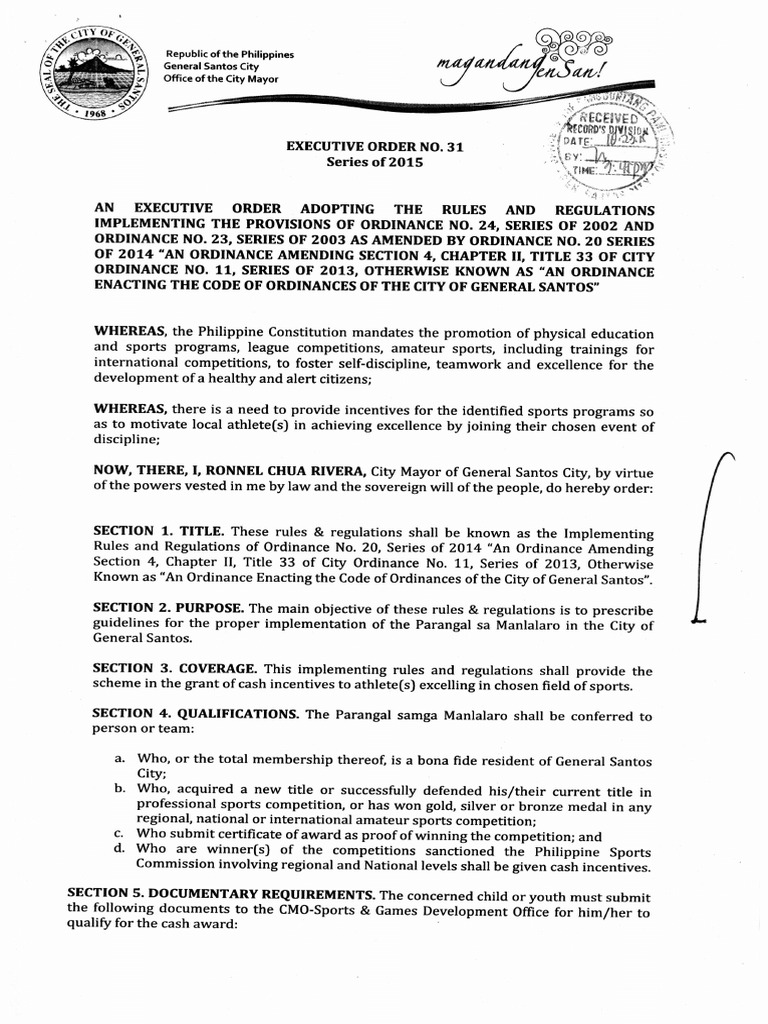 Republic of The Philippines General Santos City Office of The City ...