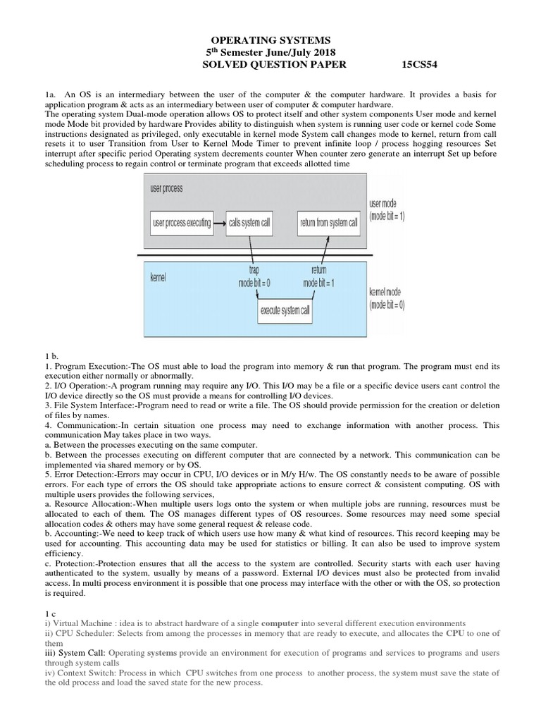 Solution JUNEJULY 2018 | PDF | Operating System | Thread (Computing)
