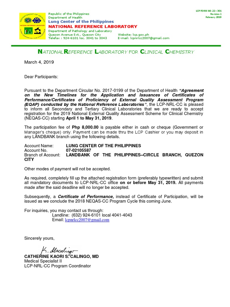 Neqas CC Cover Letter PDF | PDF