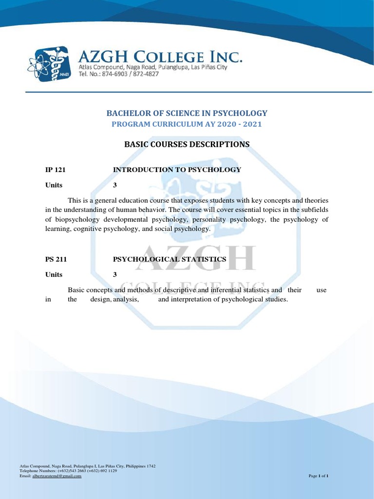 Basic Courses Descriptions | PDF