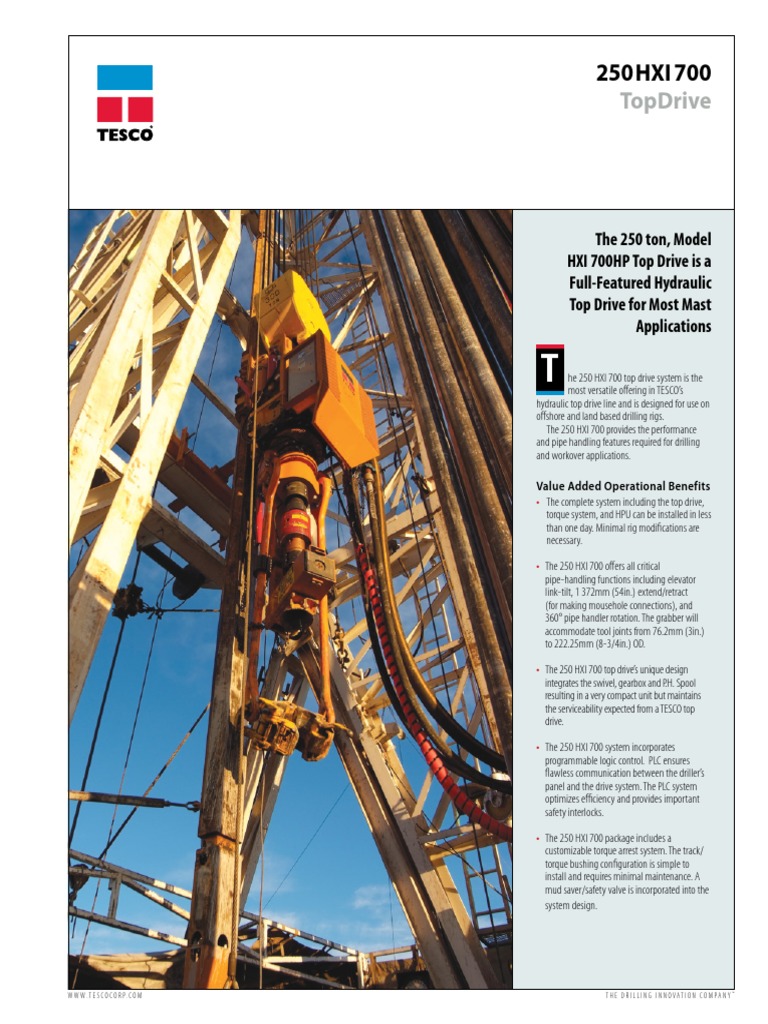 250 HXI 700 Top Drive | PDF | Transmission (Mechanics) | Programmable ...