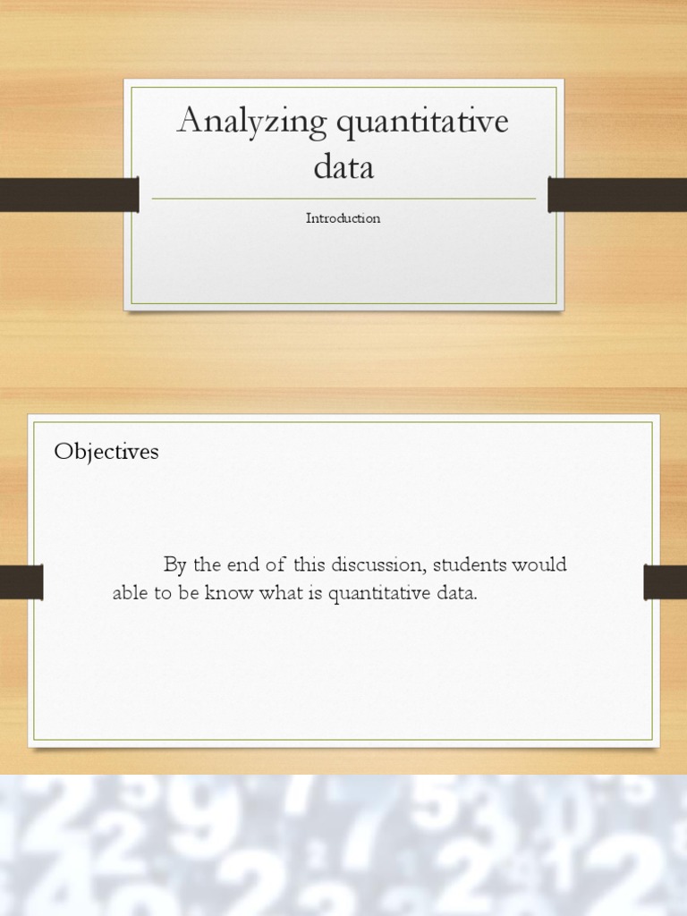 Analyzing Quantitative Data Presentation | PDF | Level Of Measurement ...