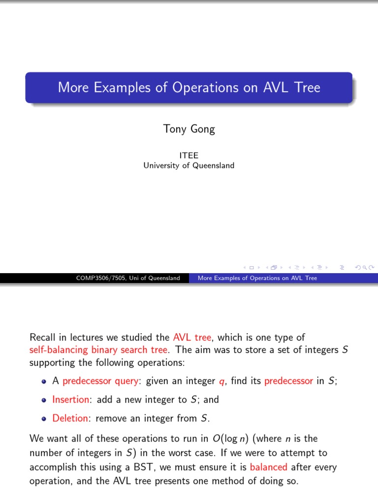 Examples On Avl Tree Pdf Algorithms And Data Structures Applied Mathematics 9872