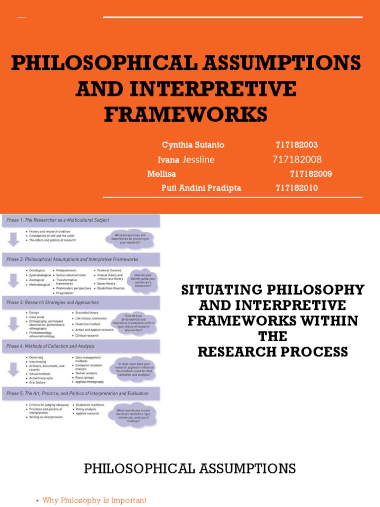 Philosophical Assumptions and Interpretive Frameworks: Jessline ...