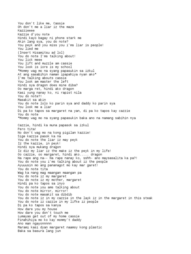 You Do Note Cassie | PDF