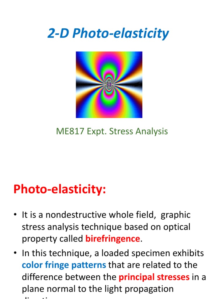 Principles and Applications of 2-D Photoelasticity | PDF | Polarization ...