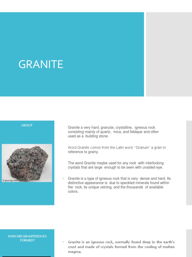 Granite Preasentation | PDF | Rock (Geology) | Igneous Rock
