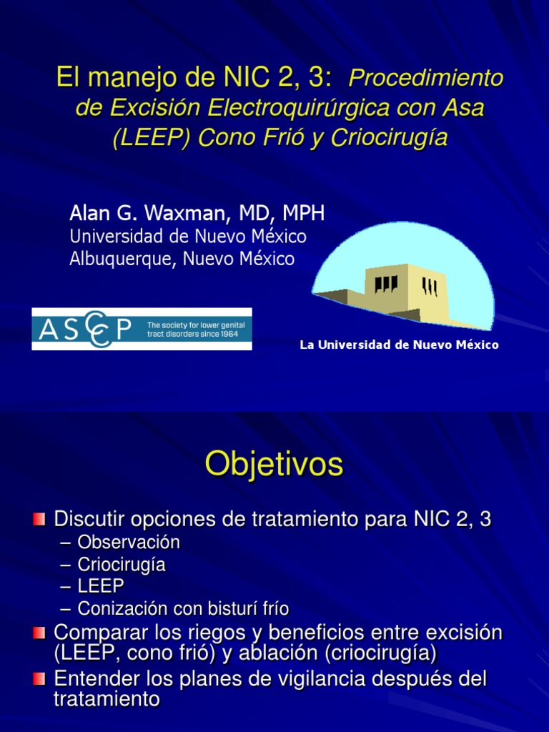 El Manejo de NIC 2, 3:: Procedimiento de Excisión Electroquirúrgica Con ...