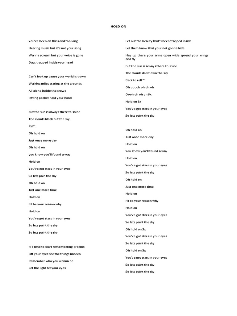 HOLD On Lyrics | PDF