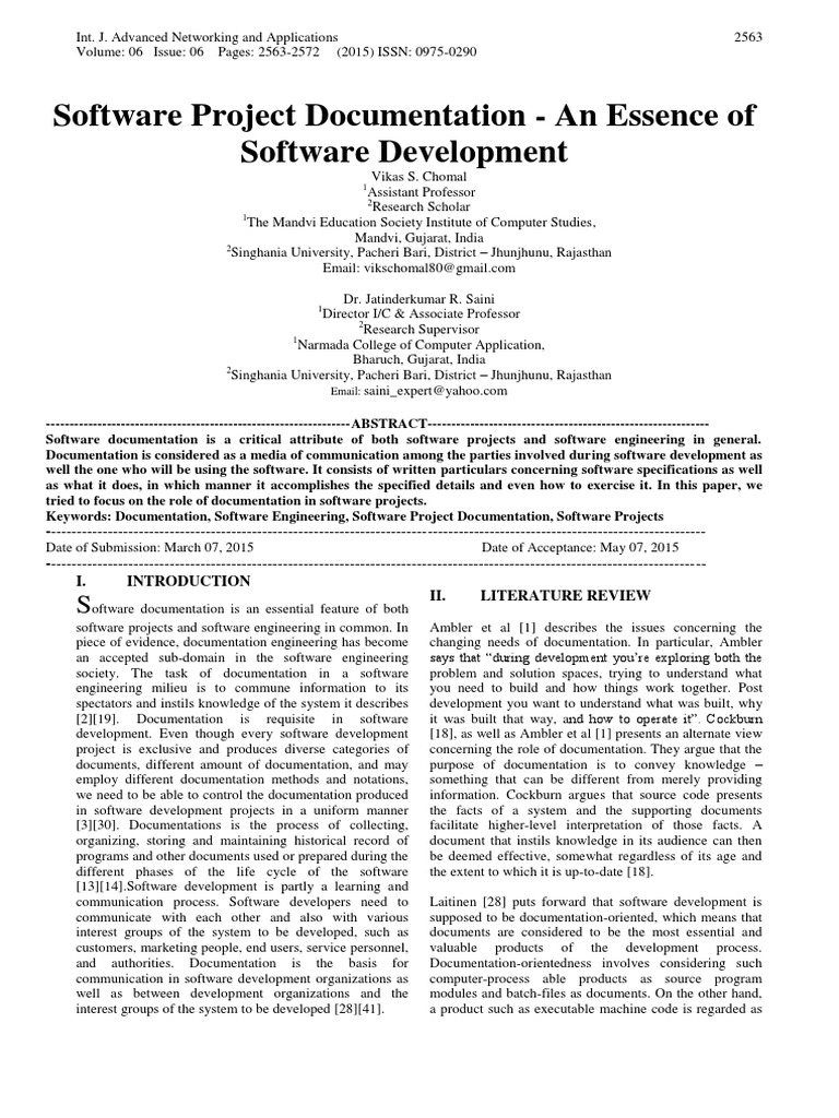 Software Project Documentation | PDF | Software Development | Documentation