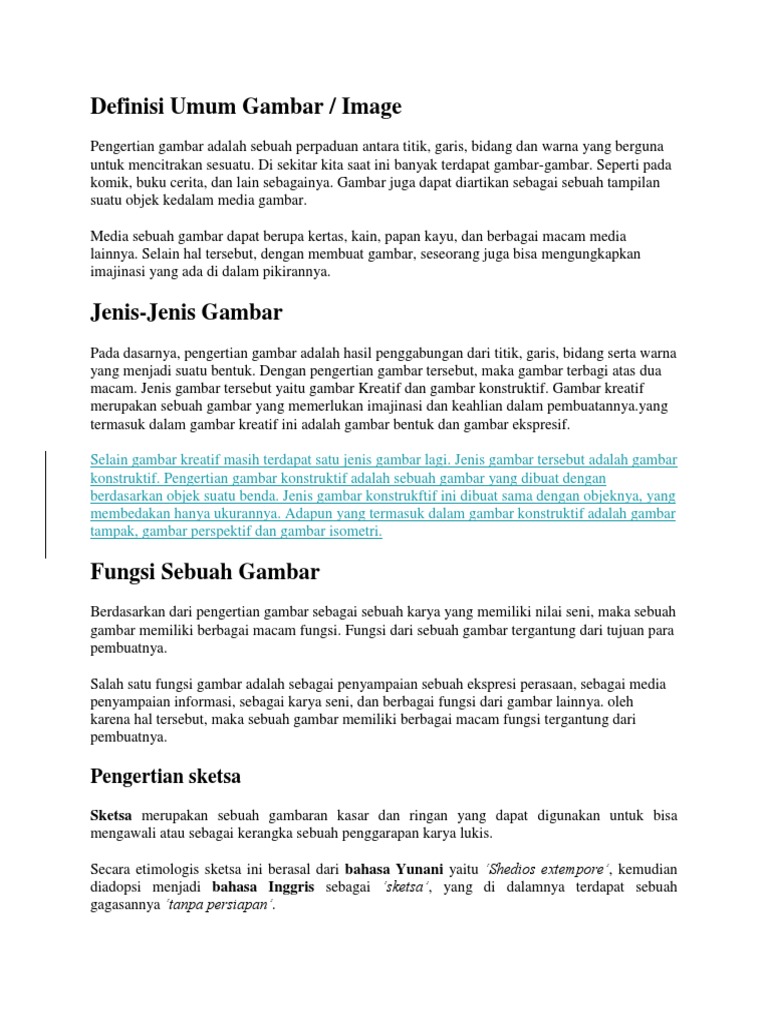 Definisi Umum Gambar | PDF