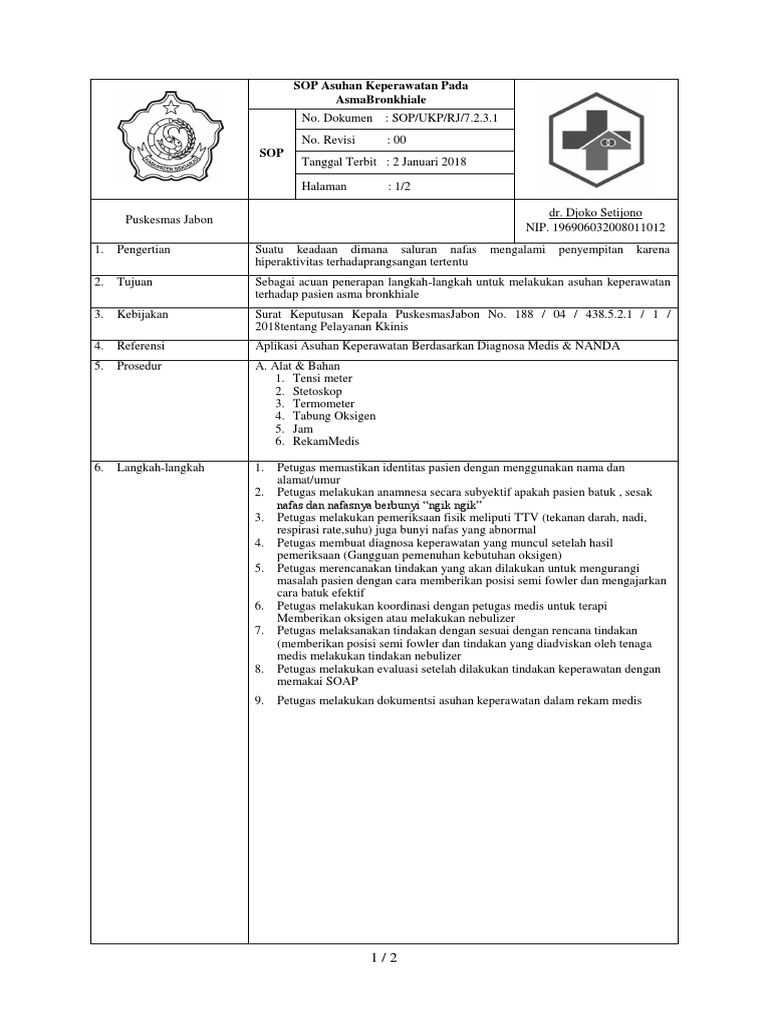 Sop Asma Bronkial | PDF