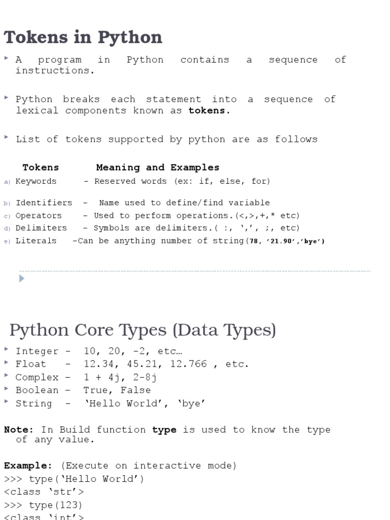 Tokens in Python: A) B) C) D) E) | PDF | Data Type | Reserved Word