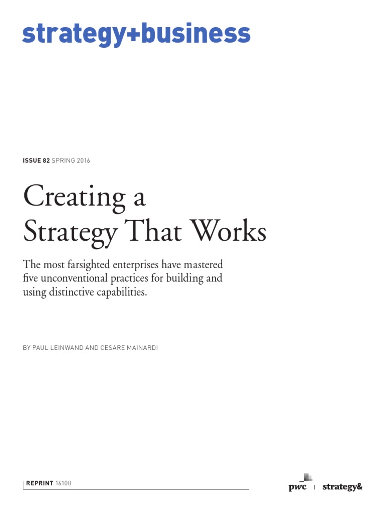 Creating A Strategy That Works | PDF | Retail | Leadership
