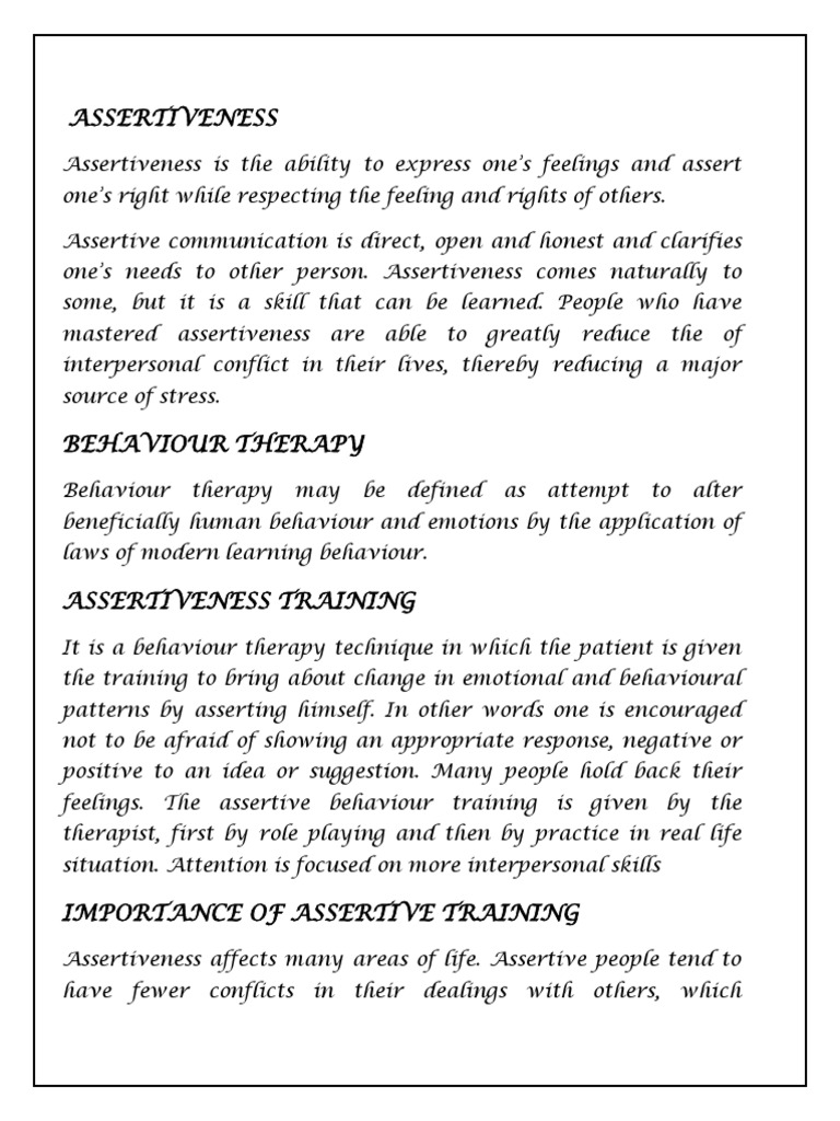Assertiveness | PDF | Interpersonal Relationships | Emotions