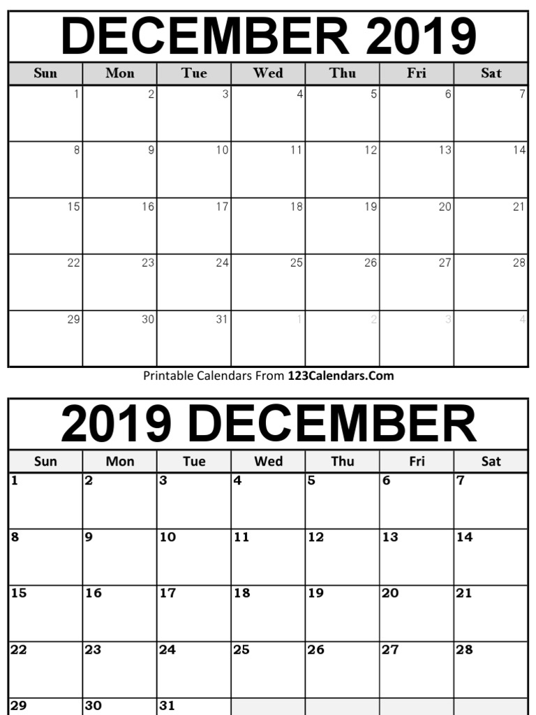 December 2019 Calen PDF | PDF