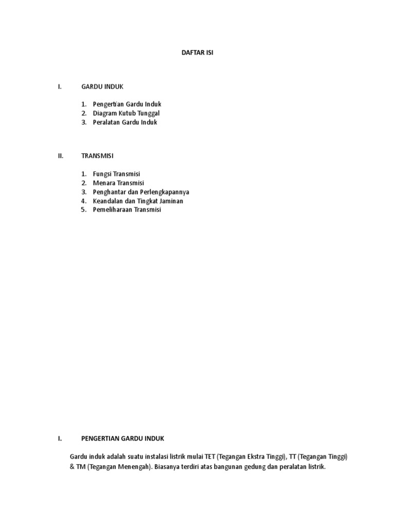 Gardu Induk dan Diagram Transmisi | PDF