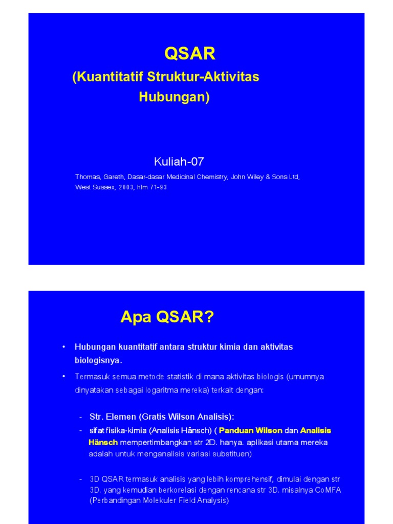 Lecture 07 QSAR Update 26.02.2019.en - Id | PDF