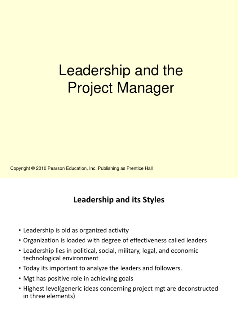 Project Management Chapter 4 Pinto-1 | PDF | Leadership | Motivation