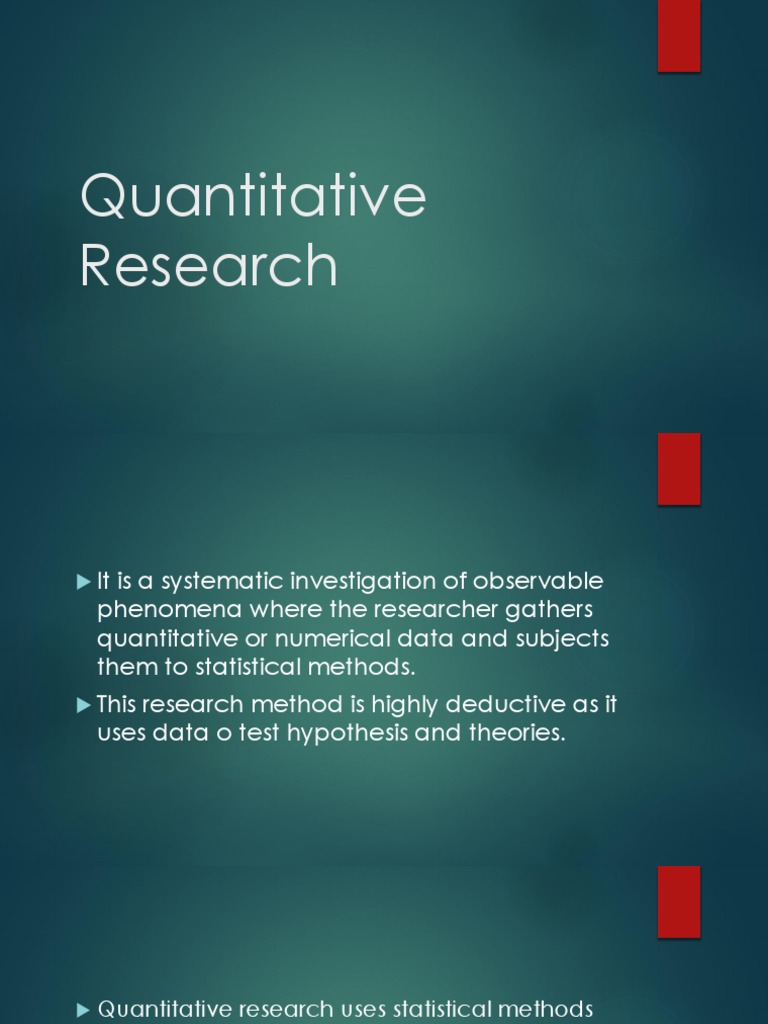 Quantitative Research | PDF | Statistics | Mean