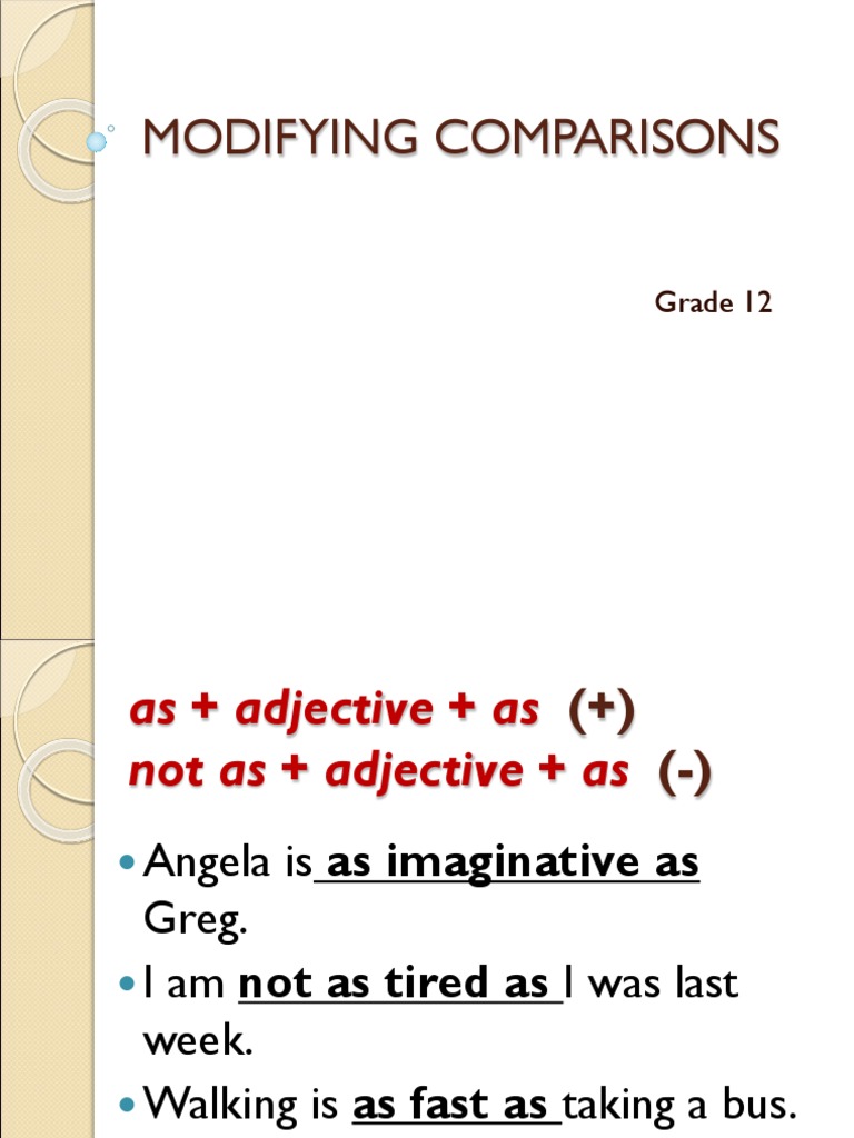 Comparing and Contrasting Modifiers: A Guide to Using Comparative Structures Accurately | PDF ...