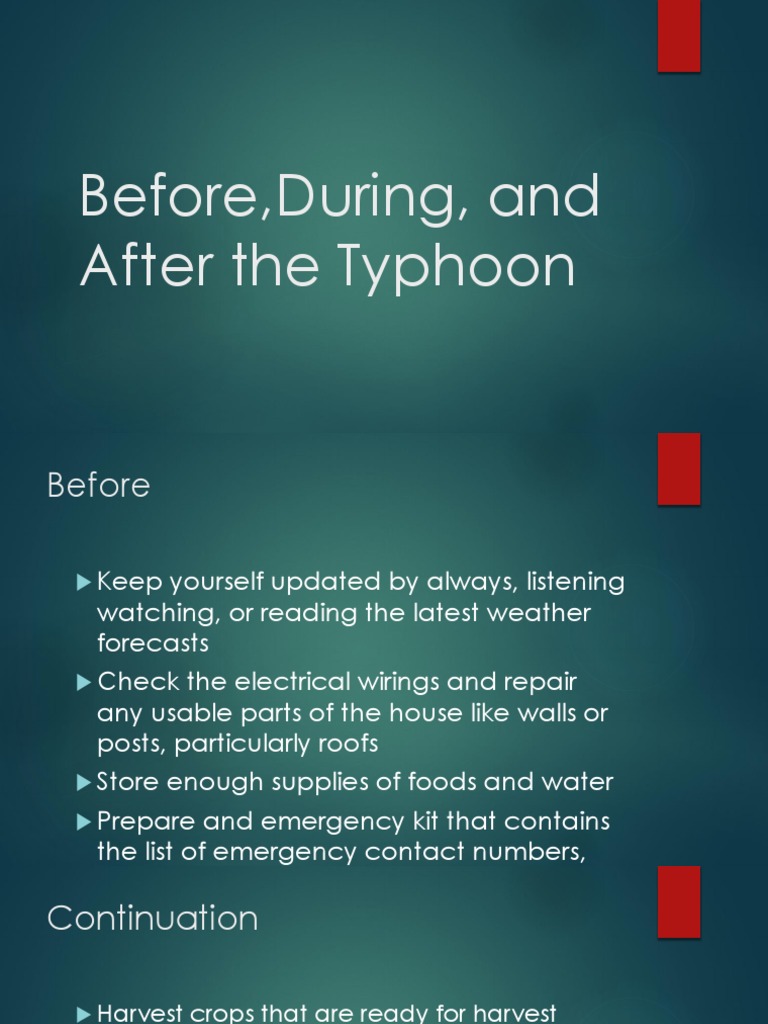 What To Do Before, During, and After A Typhoon | PDF | Home & Garden