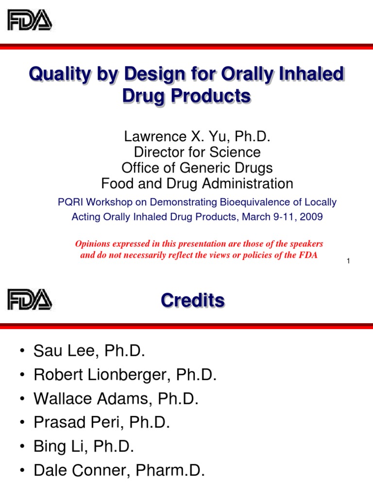 QbD in Inhaled Drug Product Development | PDF | Pharmaceutical ...