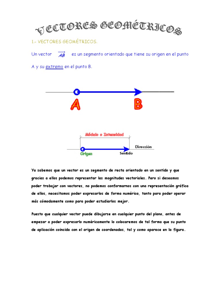 Matematicas Resueltos (Soluciones) Vectores Geométricos Nivel I 1º ... Matematicas Resueltos (Soluciones) Vectores Geométricos Nivel I 1º ...