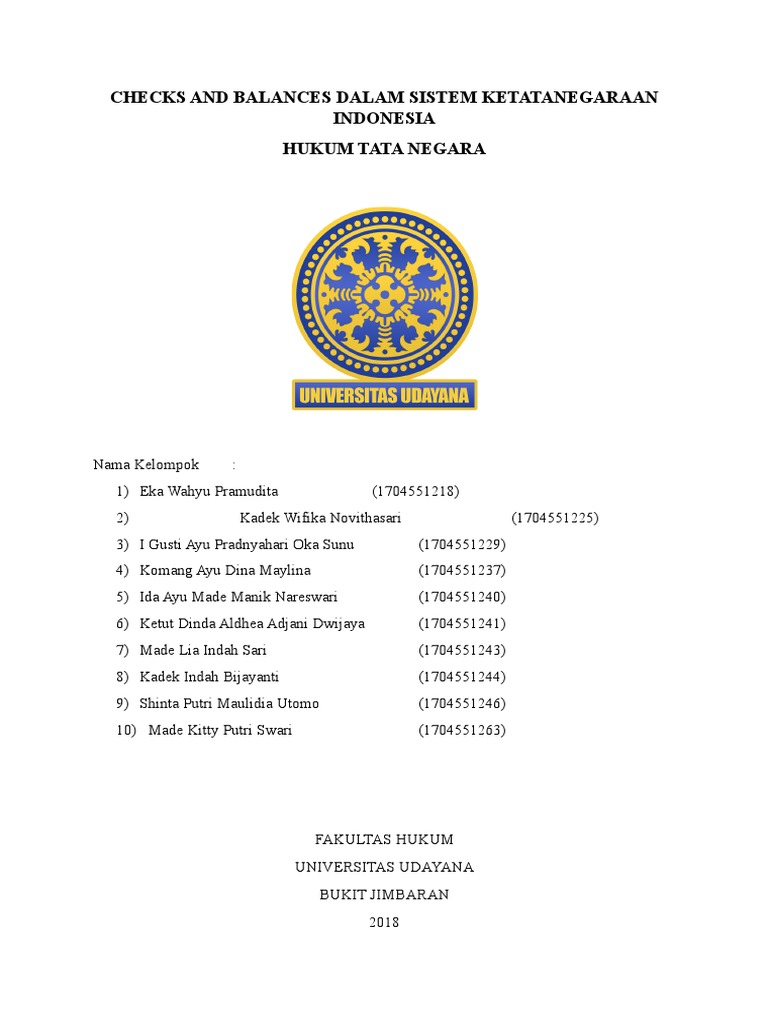 Checks And Balances Dalam Sistem Ketatanegaraan Indonesia Pdf 