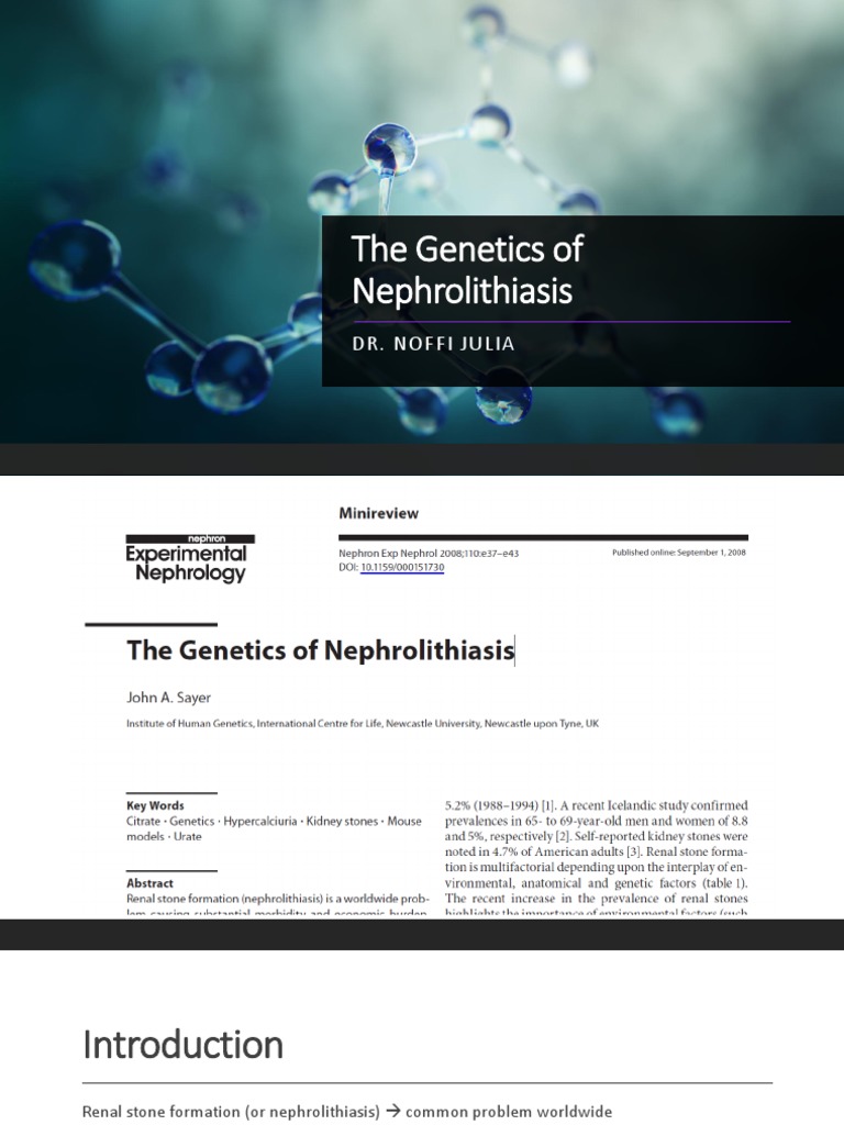 The Genetics of Nephrolithiasis | PDF | Medical Specialties | Diseases ...