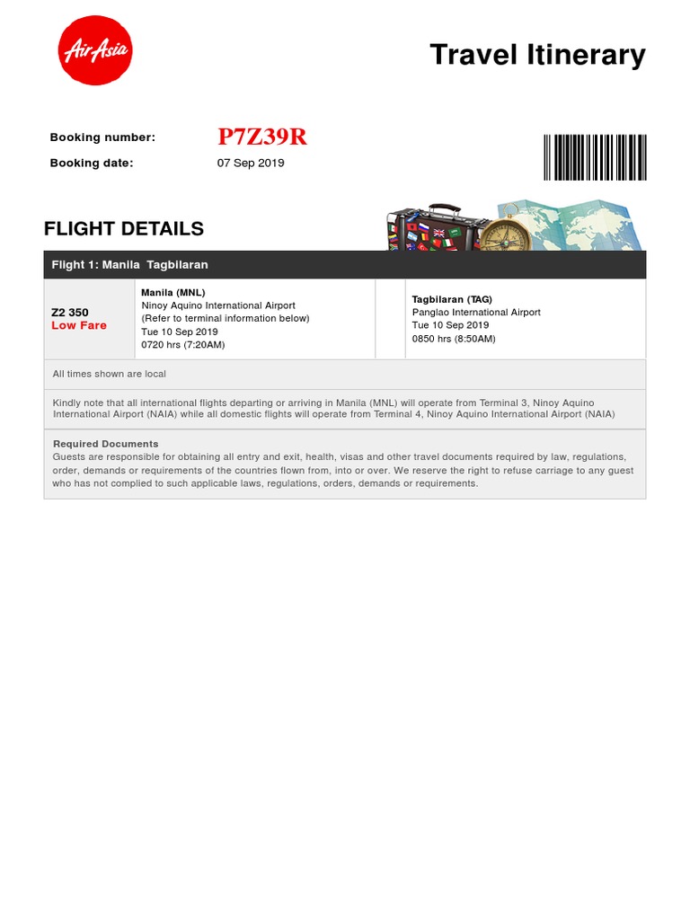 Travel Itinerary: Flight Details | PDF | Service Industries | Aviation