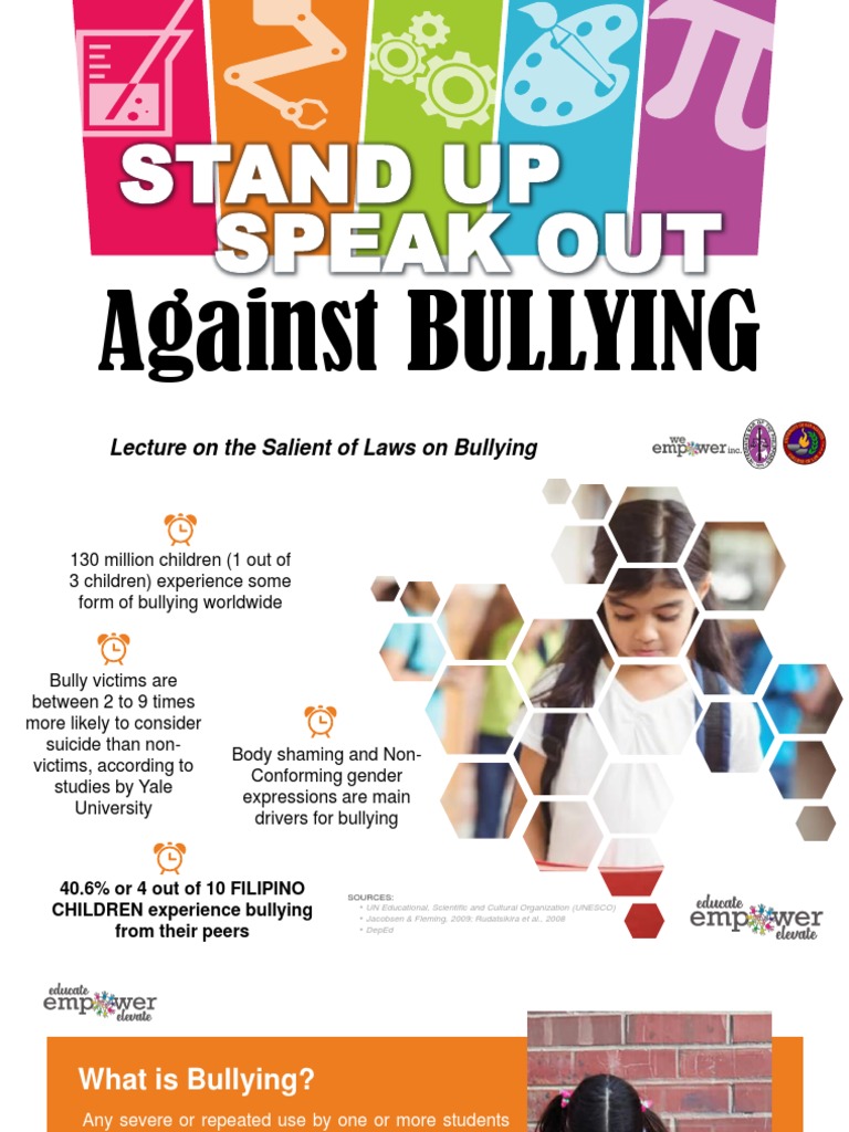 Stand Up Speak Out: Against BULLYING | PDF | Bullying | Cyberbullying