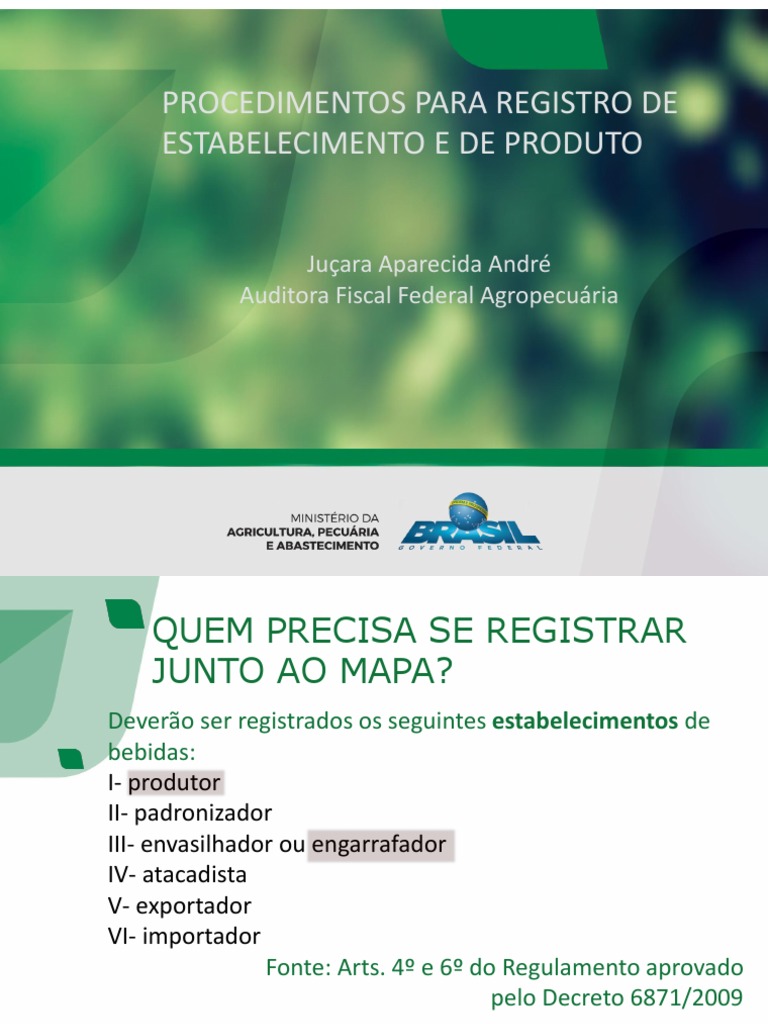 MAPA Procedimento para Registro de Estabelecimento e de Produto-1 PDF ...