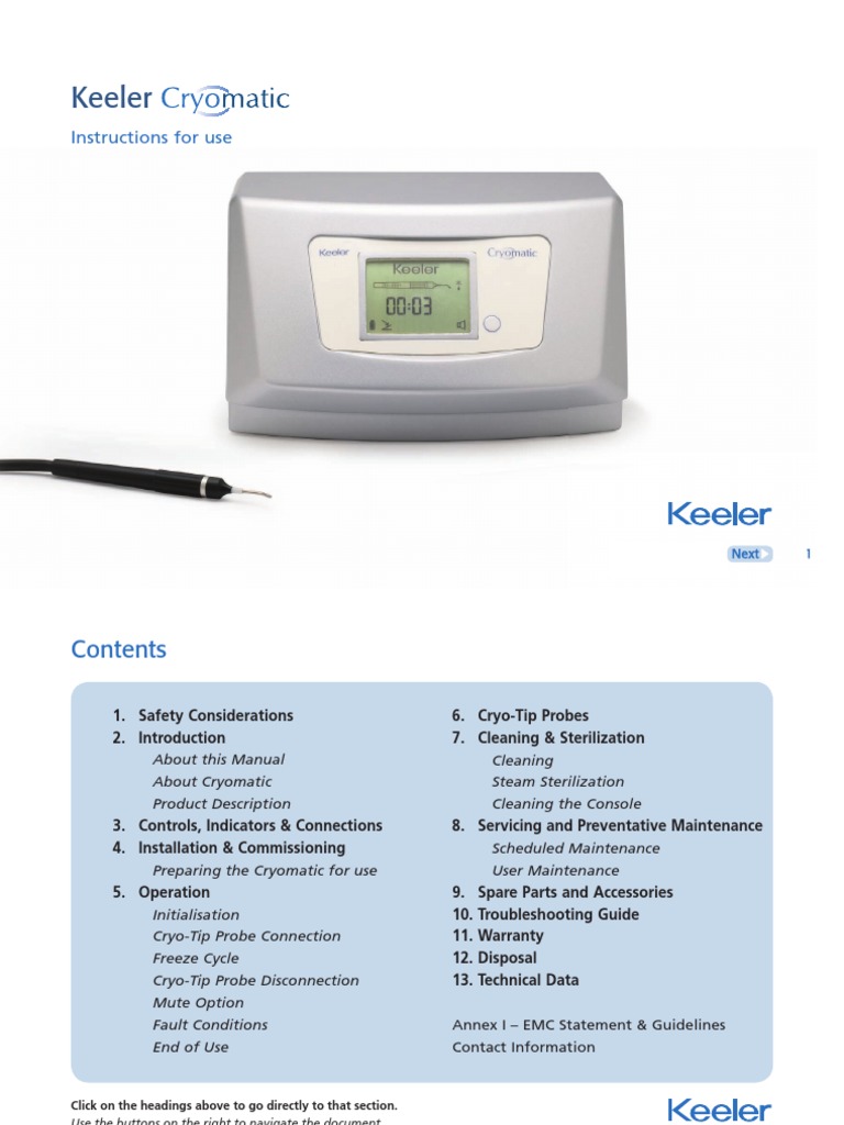 Keeler - Cryo Instruction Manual - 2509-P-8012-art-D - English1 PDF ... Keeler - Cryo Instruction Manual - 2509-P-8012-art-D - English1 PDF ...