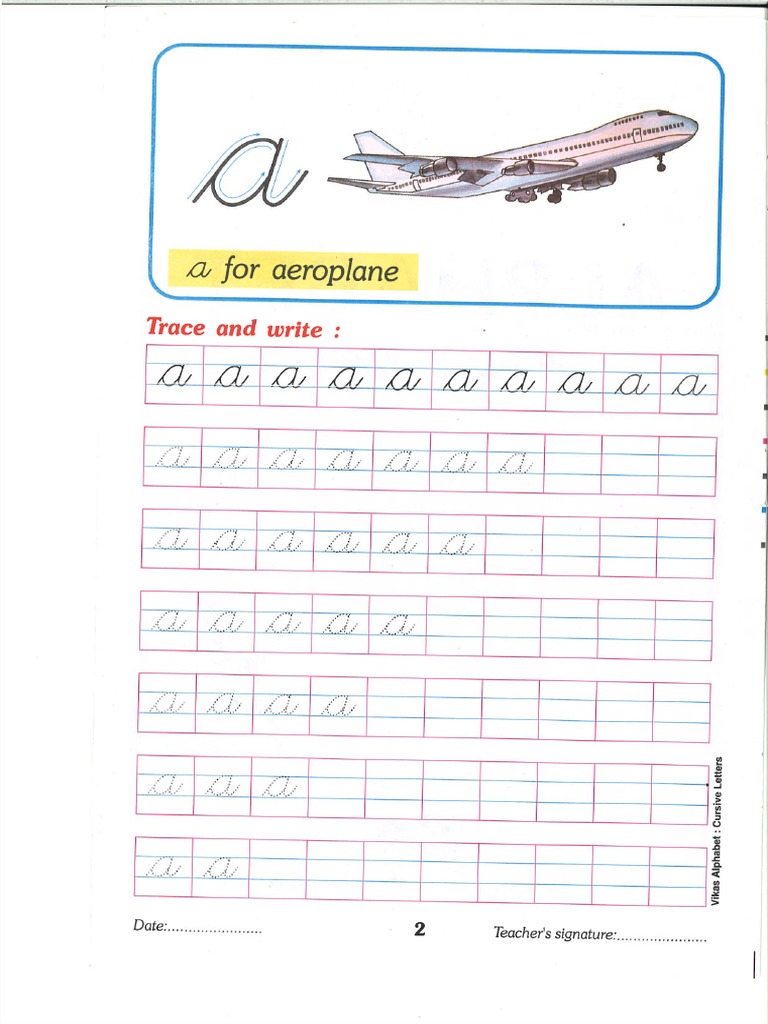 Vikas Alphabet Cursive Letters | PDF