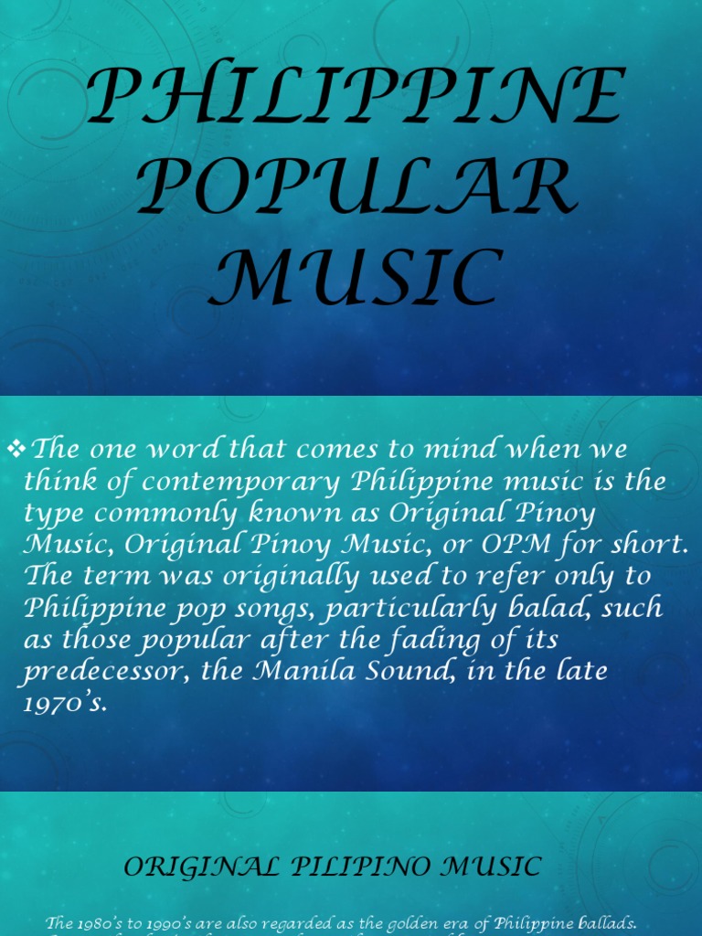 Overview of Philippine Popular Music | PDF | Philippines | Musicians