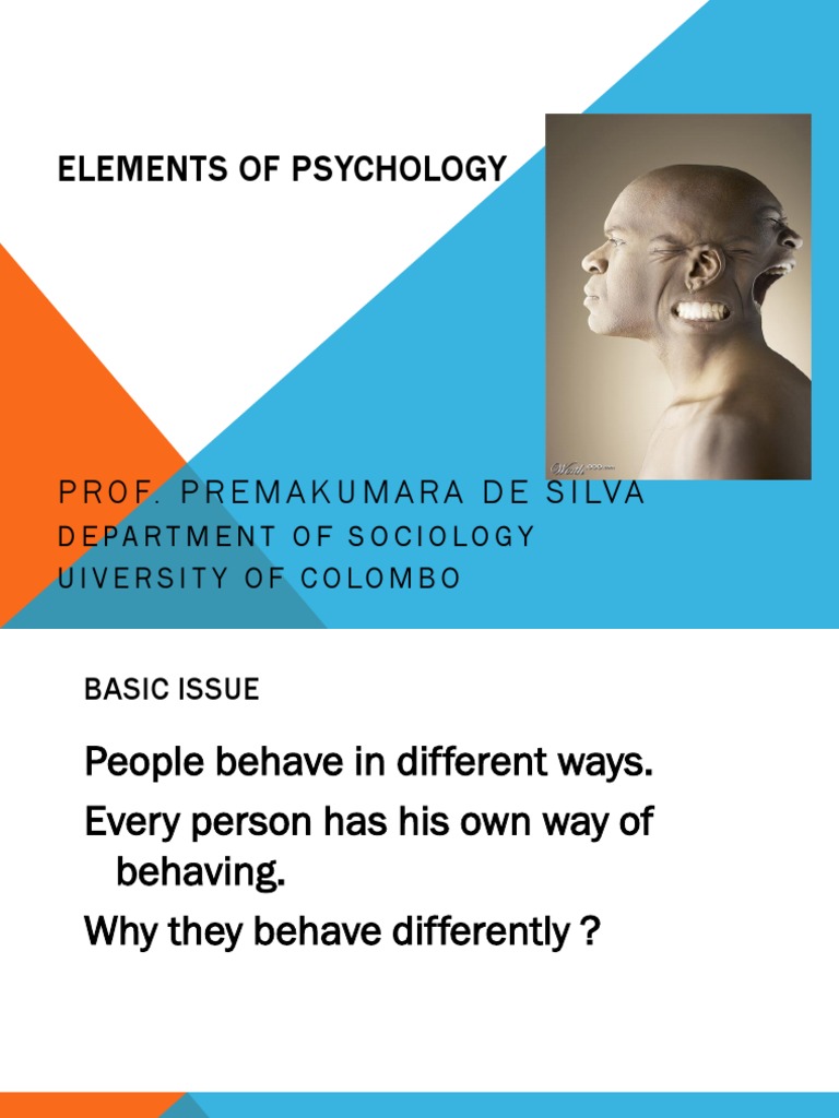 Elements of Psychology: Prof. Premakumara de Silva | PDF | Attitude ...