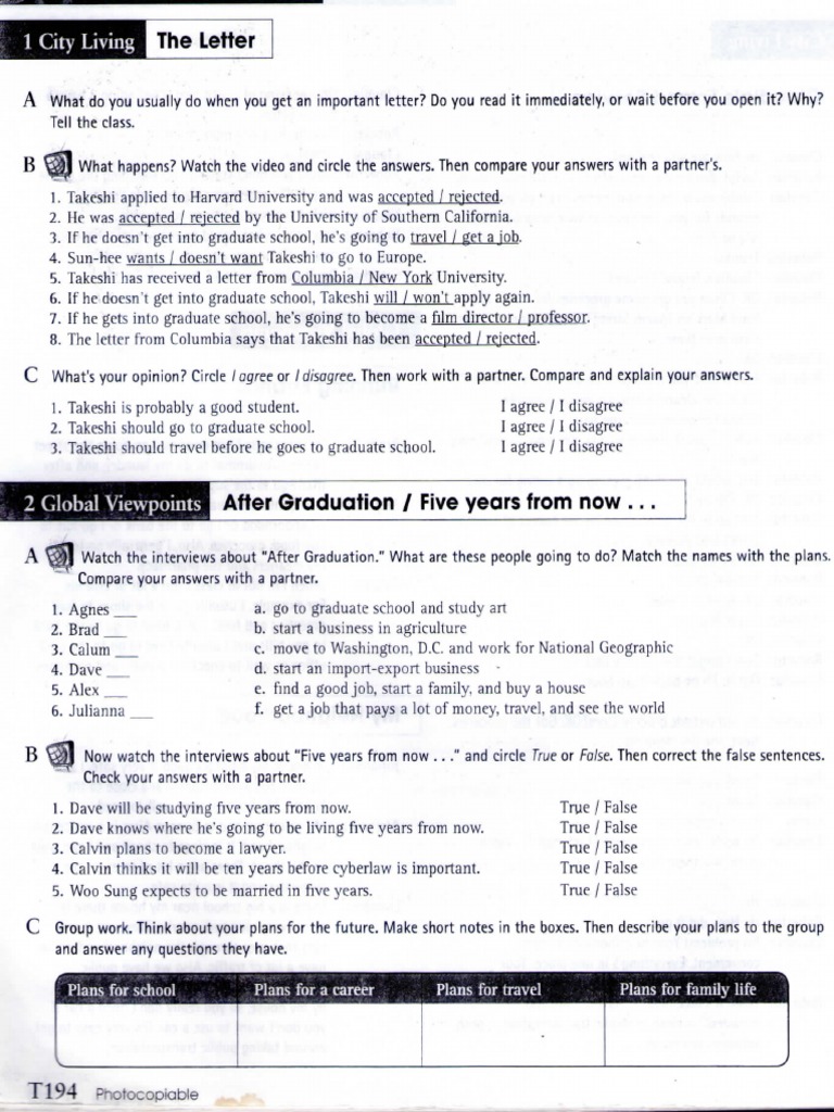 English IV - Material Descargable - B2 U6 | PDF | Graduate School