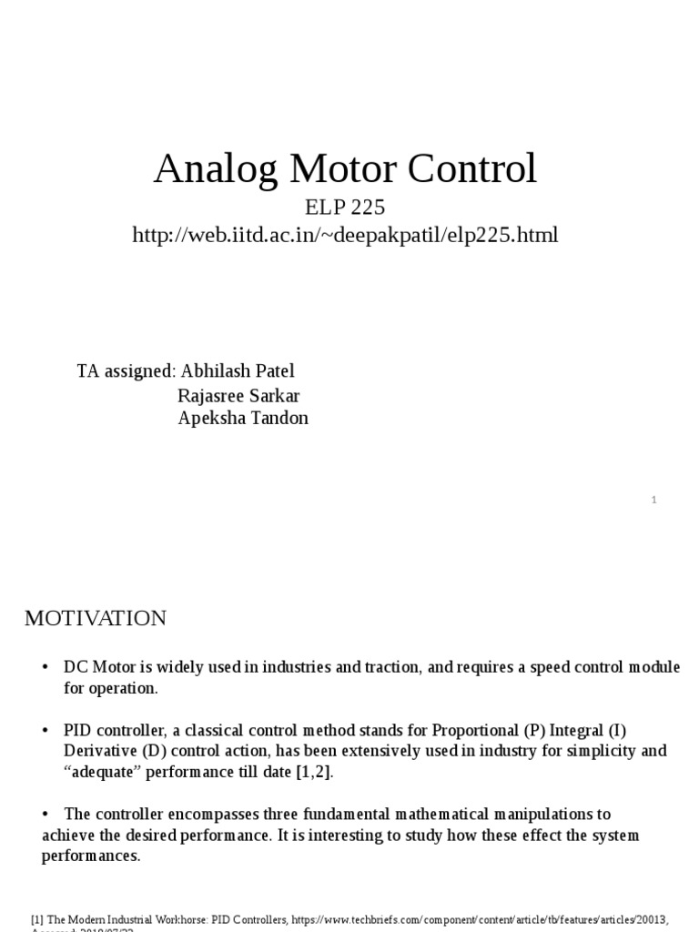 Expt Analog Motor Control | PDF | Control Theory | Systems Theory