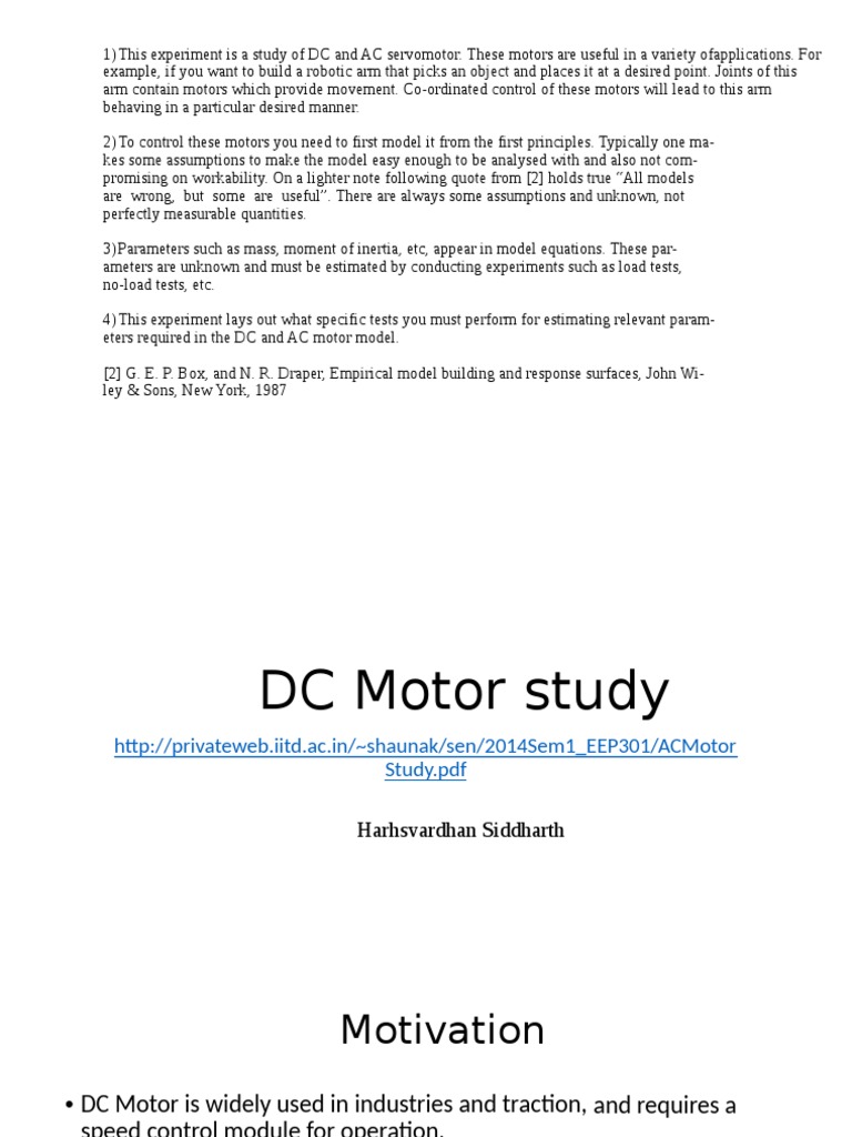 Ac DC Motor | PDF | Experiment | Applied Mathematics