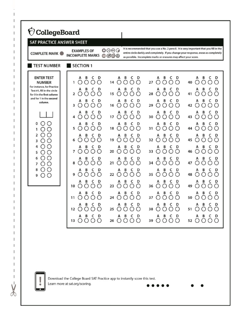 PDF Sat Practice Answer Sheet | PDF