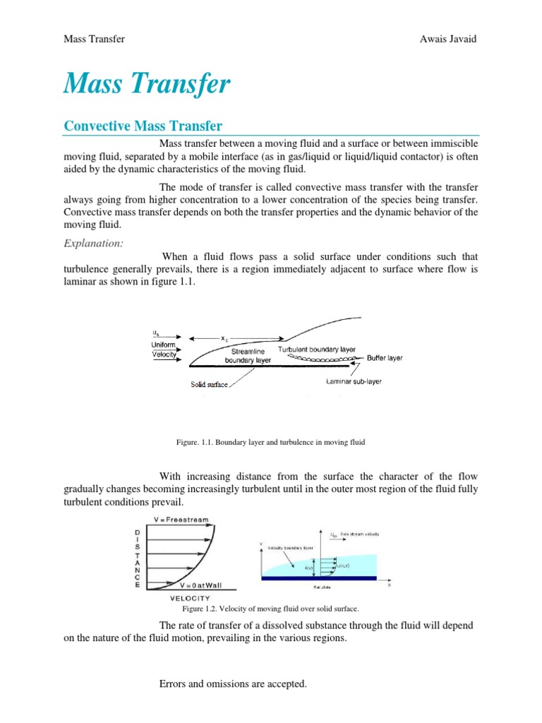 Mass Transfer | PDF | Turbulence | Laminar Flow