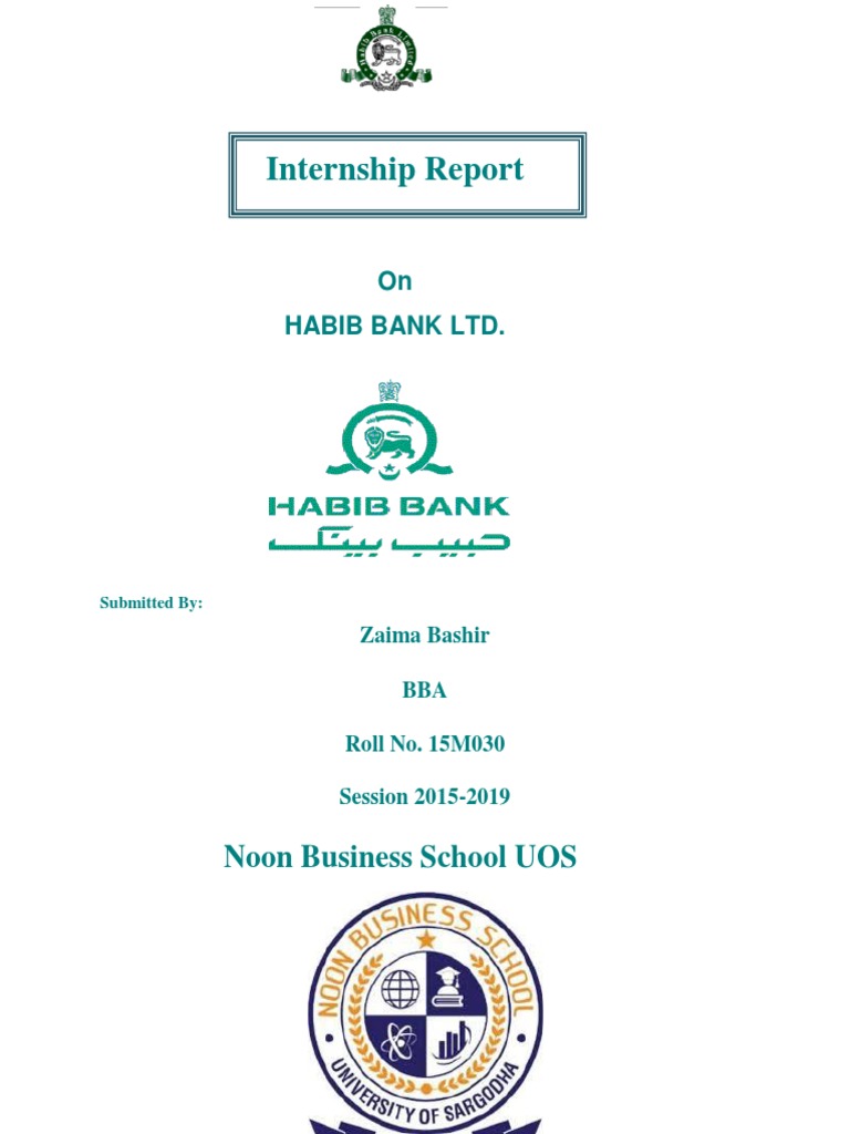 HBL Internship Report by Zaima | PDF | Deposit Account | Transaction Account