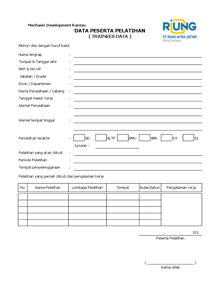 Absensi Training | PDF