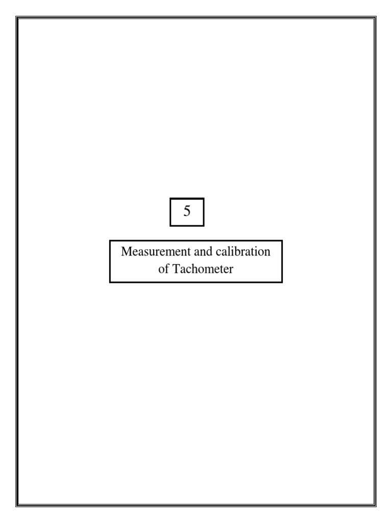 Measurement and Calibration of Tachometer | PDF | Electric Generator ...