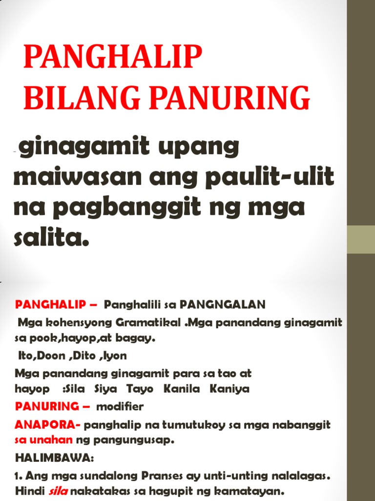 Panghalip Bilang Panuring | PDF