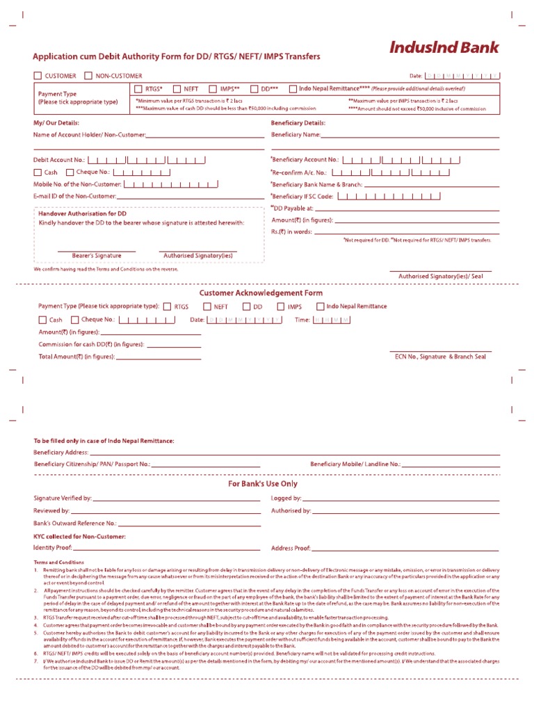 RTGS NEFT DD Form PDF | PDF