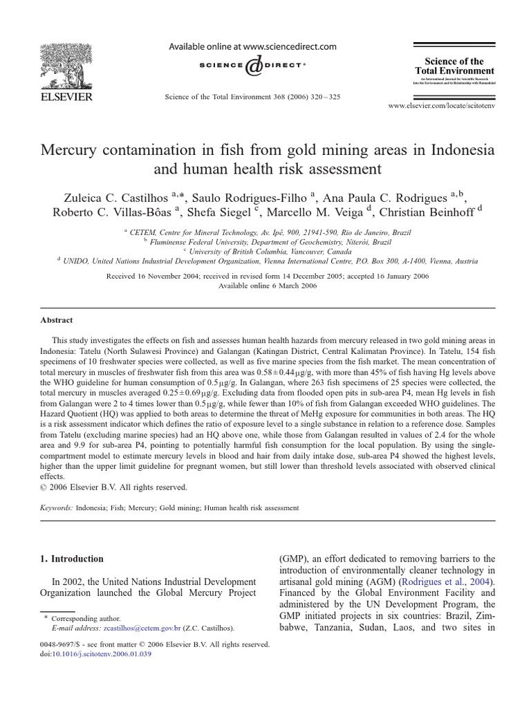 Mercury Contamination in Fish From Gold | PDF | Mercury (Element) | Nature