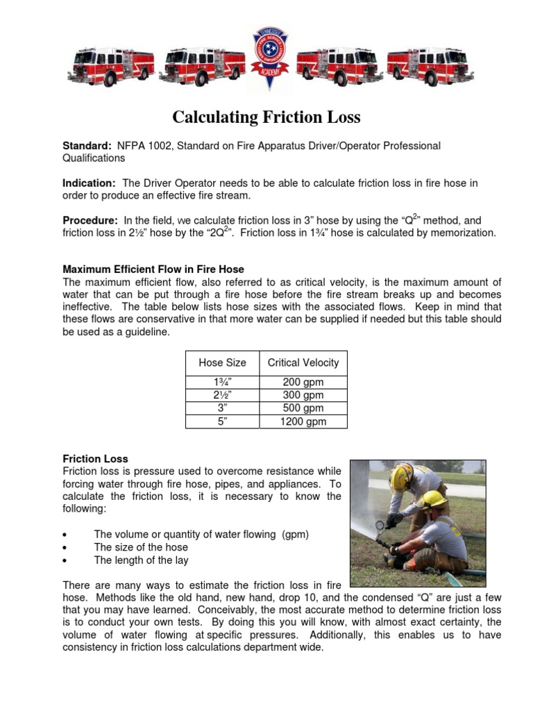 Calculating Friction Loss in Fire Hose: A Guide to the Q2 and 2Q2 ...